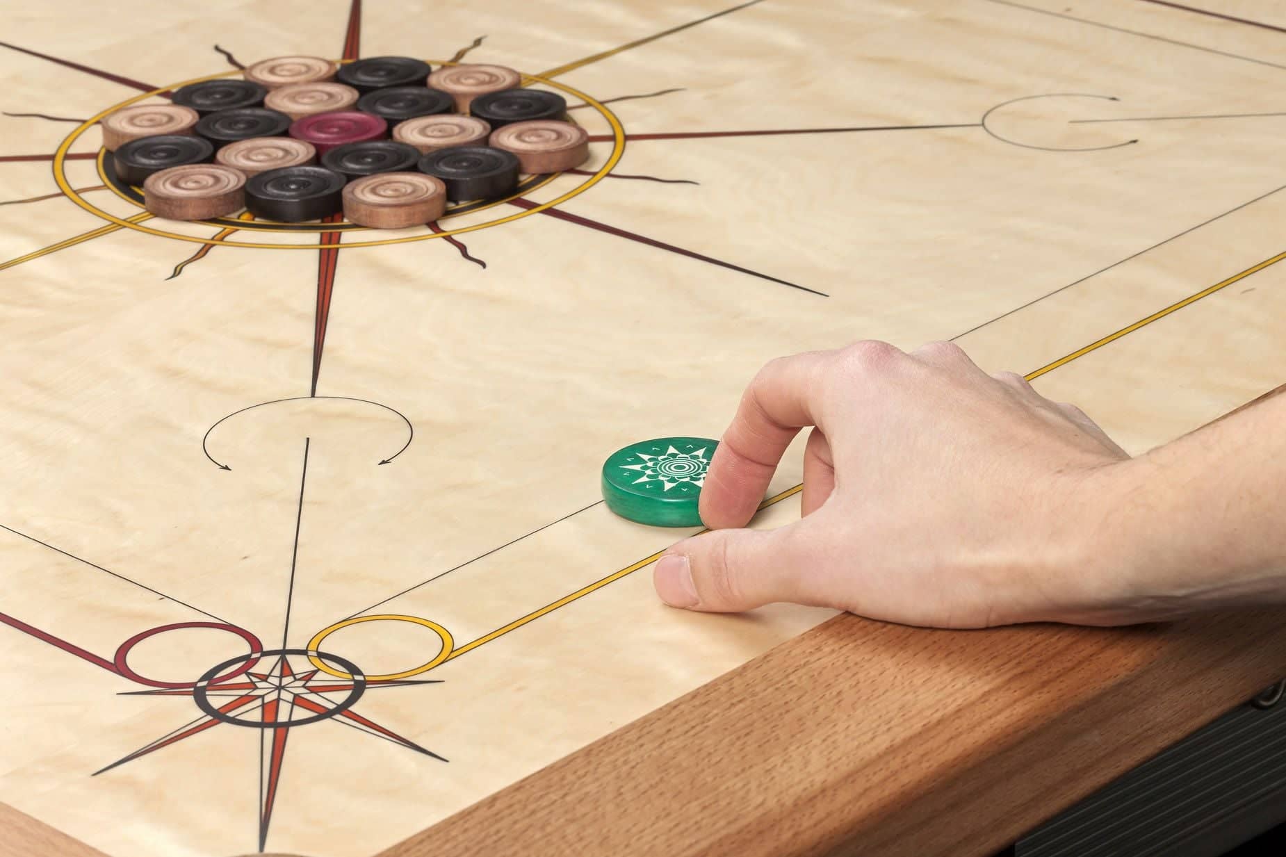 Atelier Radscha Luxury Carrom Board with Hand-Painted Sun Design ...