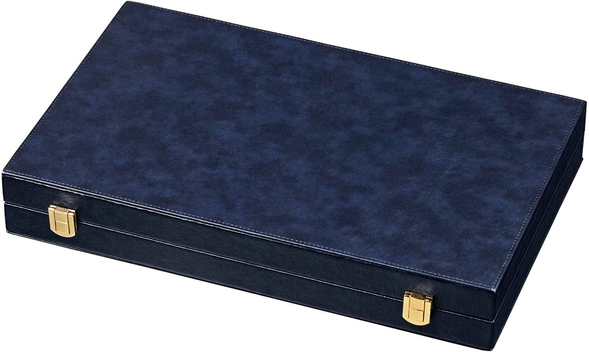 Leatherette Backgammon Set (Medium, Blue) - BoardGamer.ie | Backgammon ...